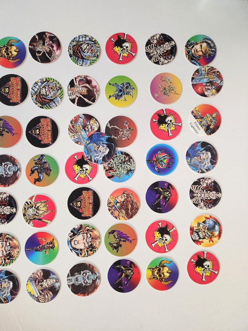 Skeleton Warrior Pogs Set of 50 Game Pieces Lot 1 - 1990s Game Night ...