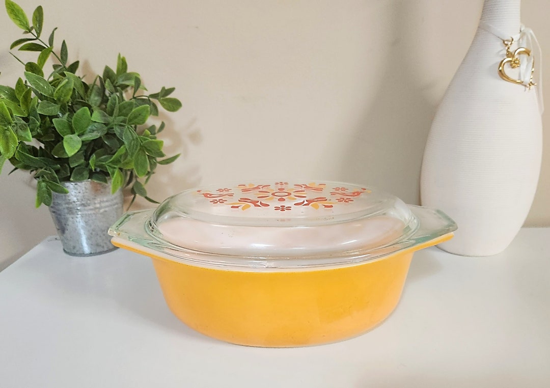 Pyrex Friendship Pattern, Orange Oval Casserole Dish, #043, Clear Glass ...