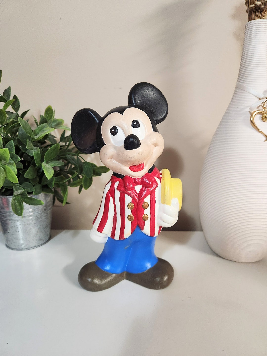 Vintage Mickey Mouse Ceramic Figurine 80s Barber Shop Patriotic 9” - Etsy