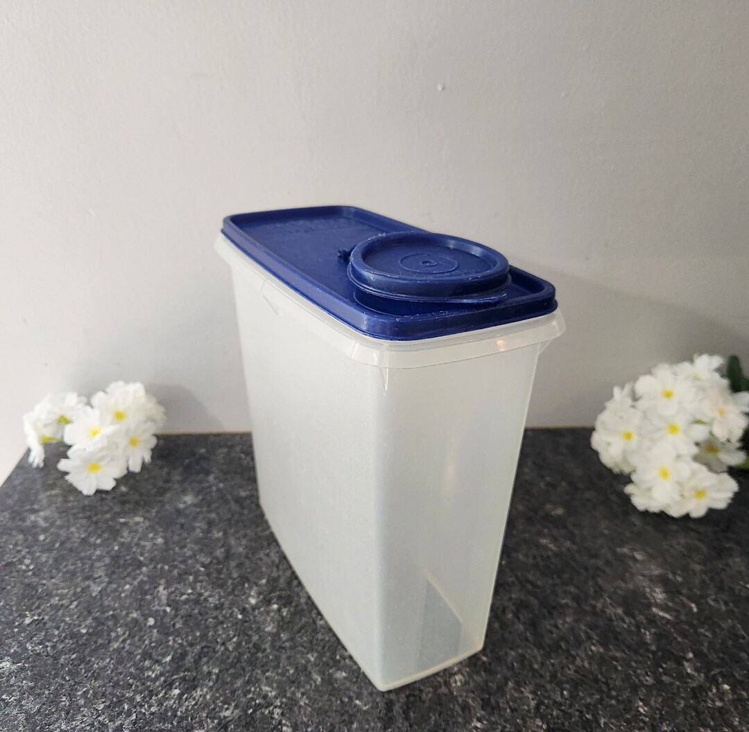 Vintage Tupperware Cereal Keeper W/ Blue Lid 469-14 - Etsy