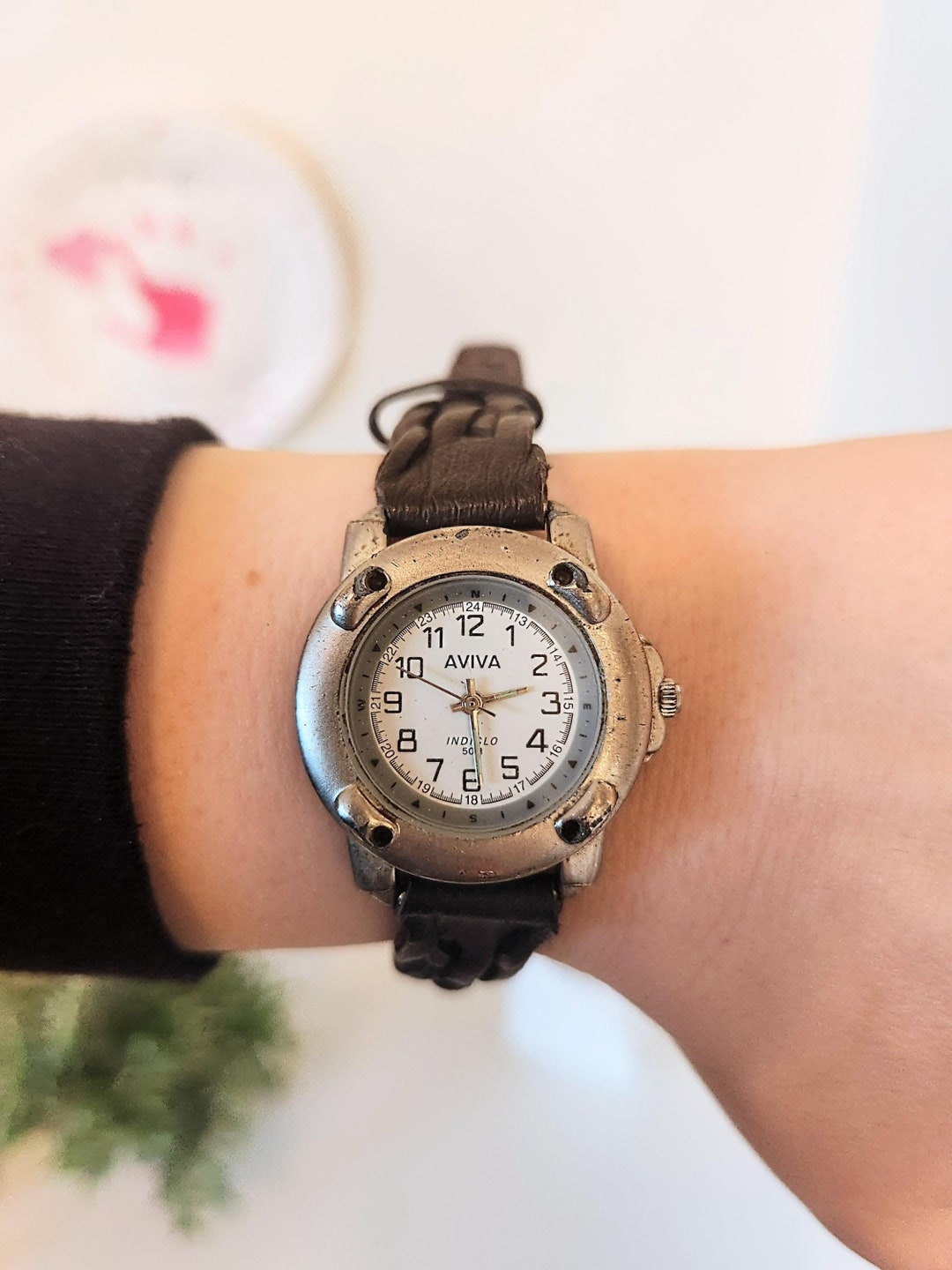 Rare Aviva Indiglo Braided Leather Watch Vintage Unisex Men's/ladies ...