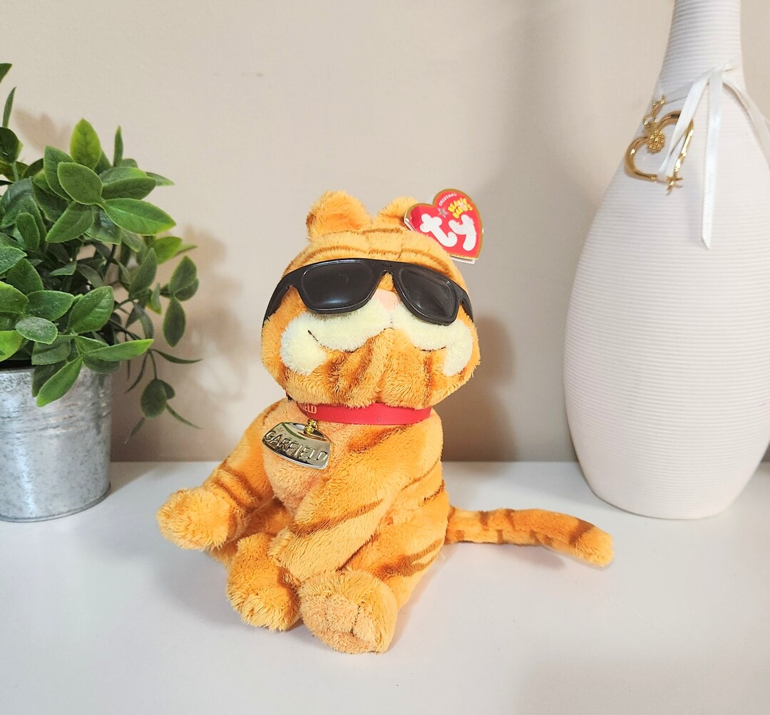 Vintage TY Beanie Baby GARFIELD the Cat COOL Cat 6.5 Inch - Etsy