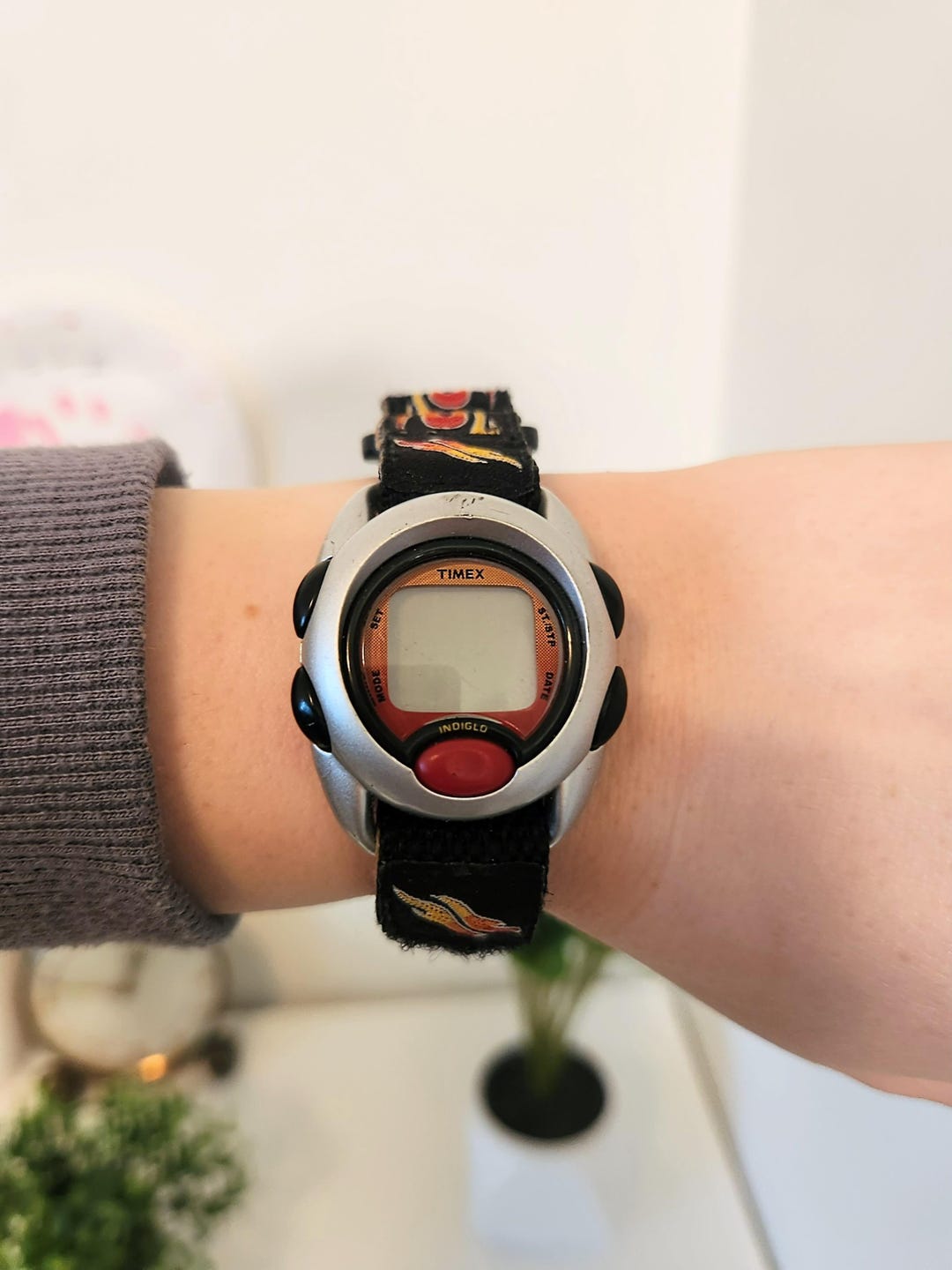 Kid's Timex Indiglo Flames Digital Watch T78751 Alternative Nylon ...