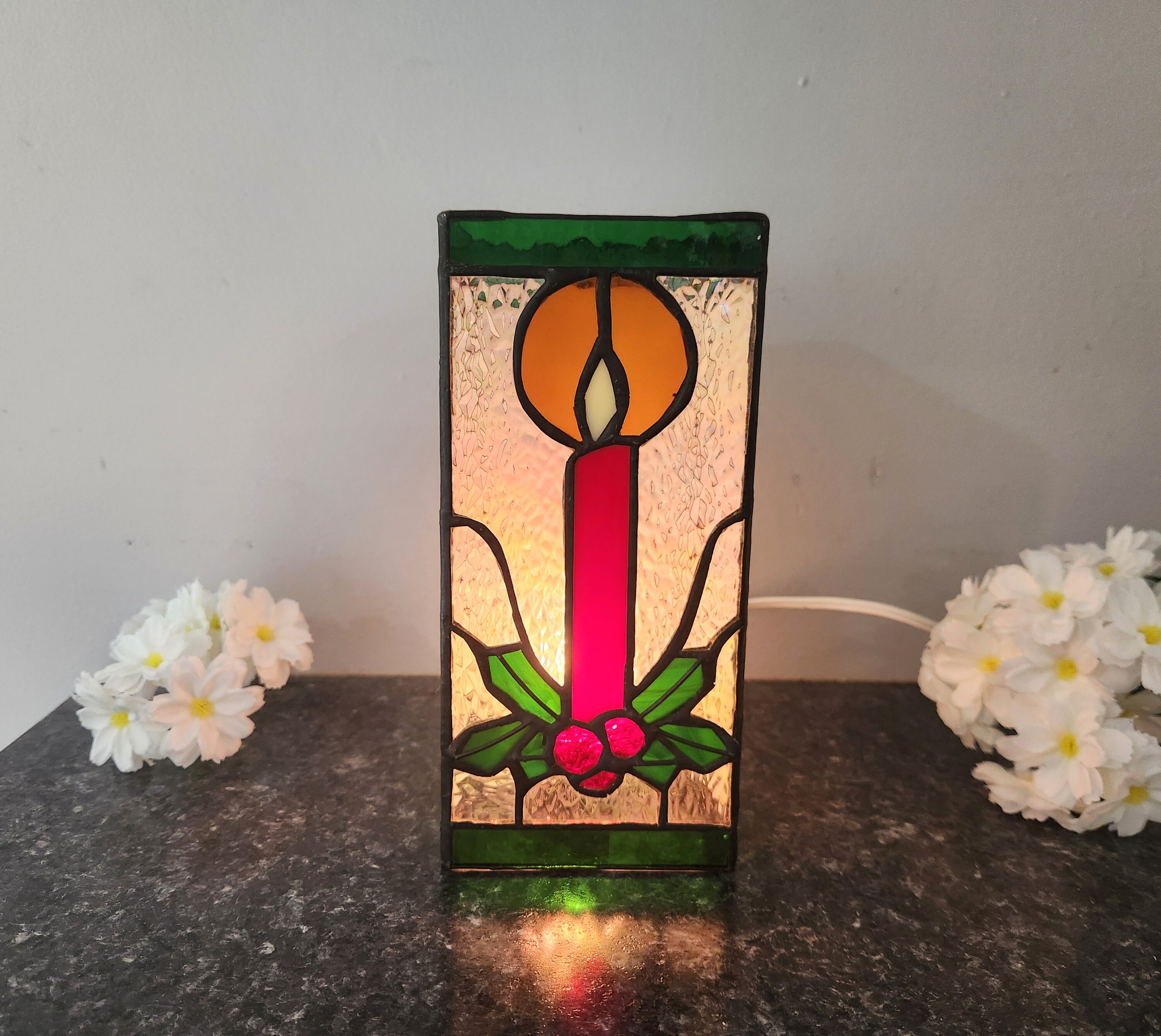 Stained Glass Hurricane Lantern