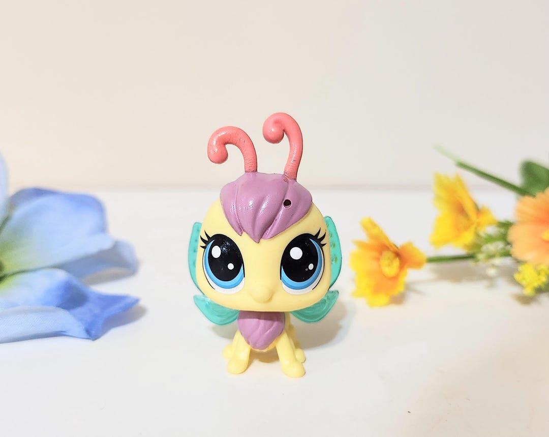 Littlest Pet Shop Butterfly #62 Fairlie Frosting Yellow/purple W/ Pink ...