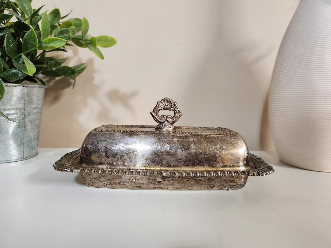 Vintage Silver-plated Butter Dish - Etsy