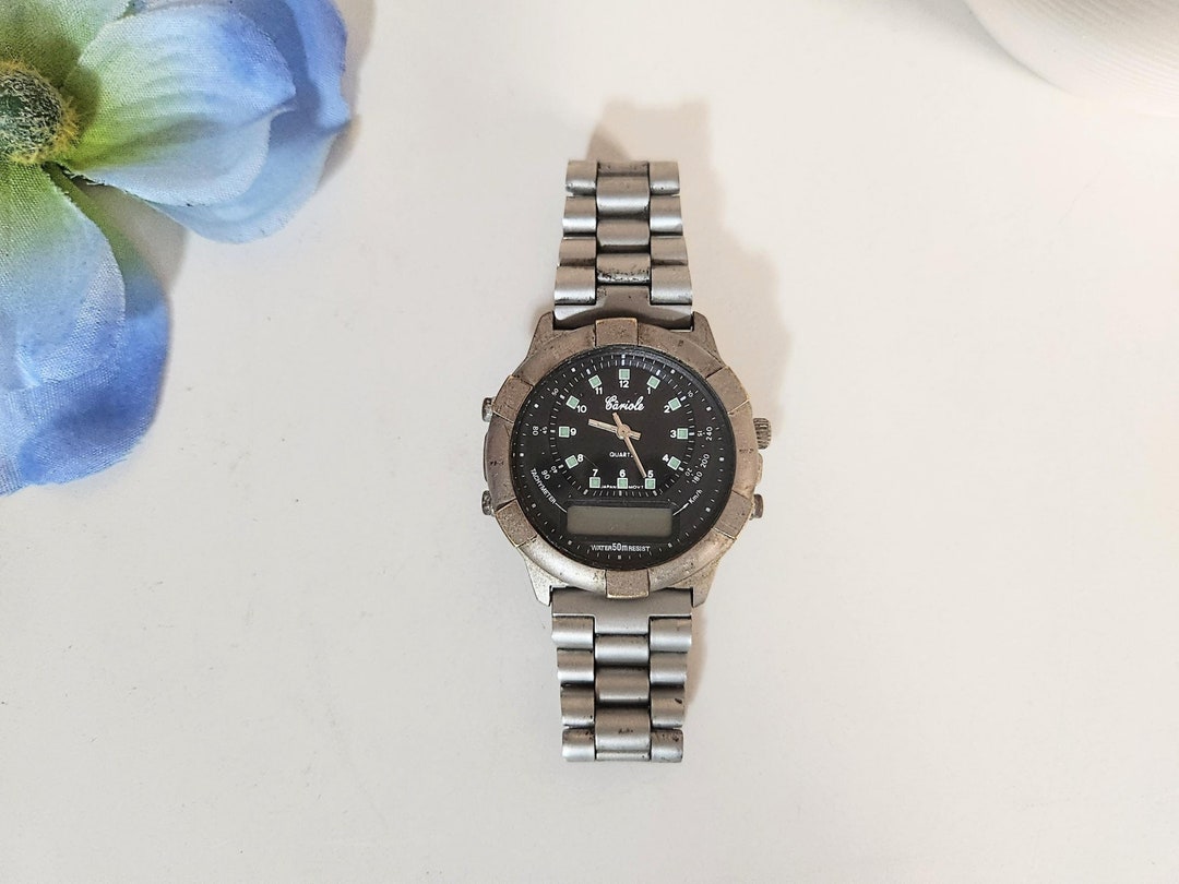 Vintage Men's Cariole Wrist Watch Stainless Steel Water Resistant 50M ...