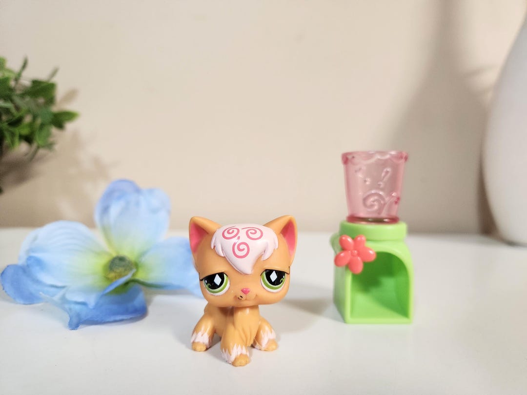 LPS Orange Angora Cat #511 W/ Treat Food Dispenser Accessory ...