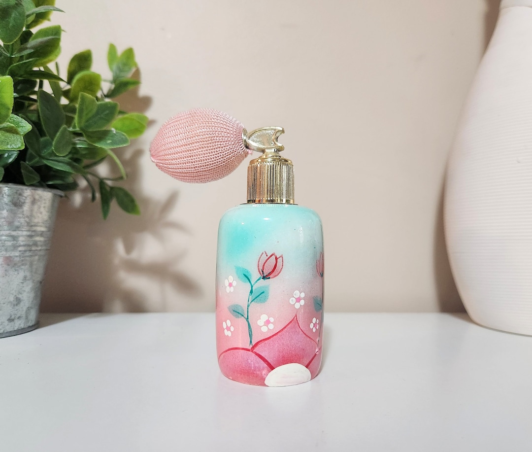 Vintage Genuine Alabaster Perfume Bottle With Puffer/atomizer Made in ...