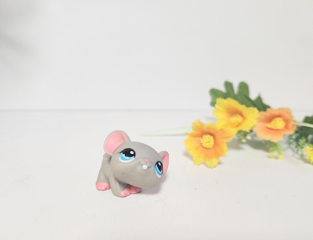 Littlest Pet Shop #80 Mouse Grey/pink Blue Eyes - Vintage Collectible ...