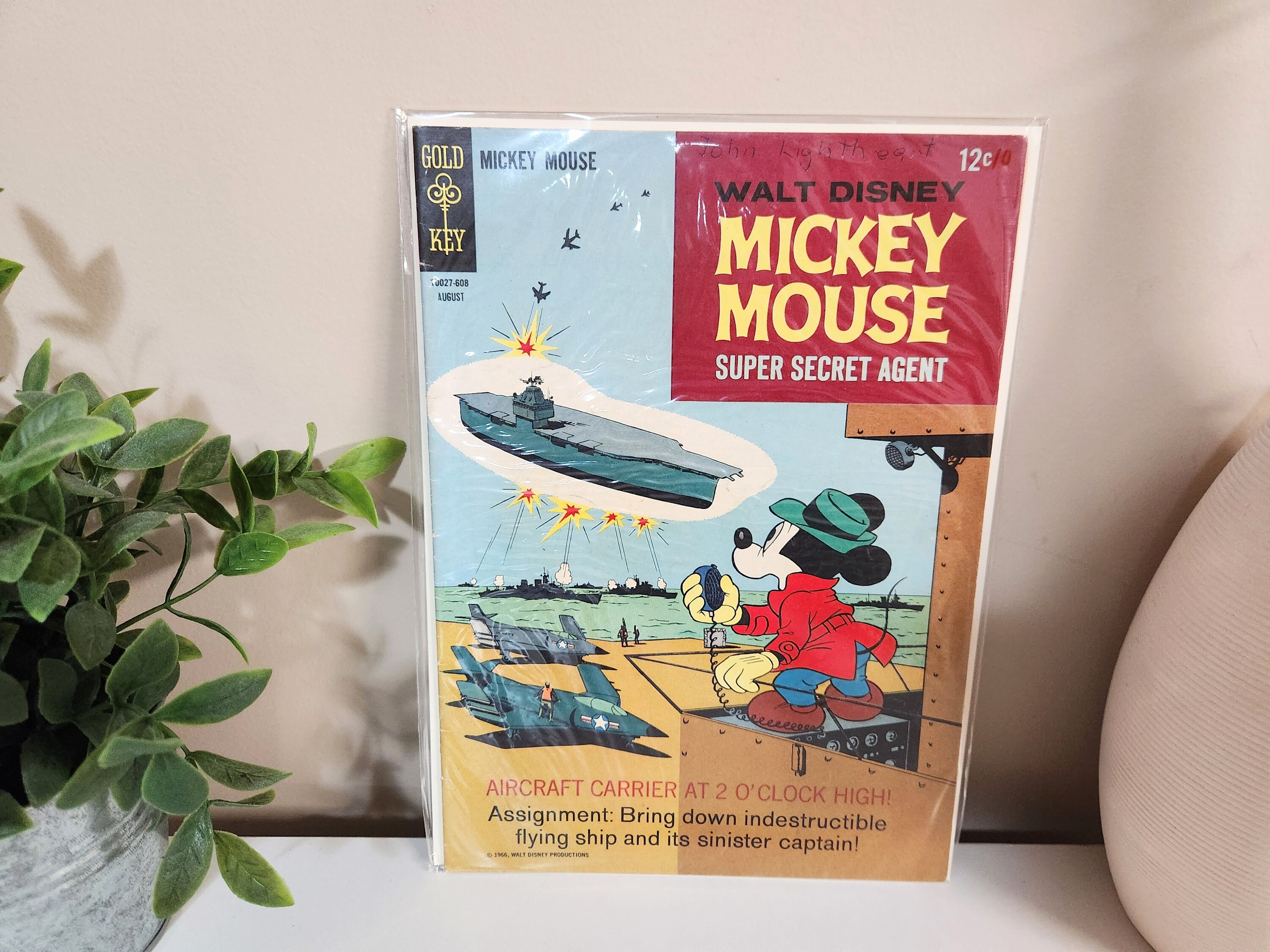 Mickey Mouse SUPER SECRET AGENT 1966 Gold Key Comic Book Aircraft ...