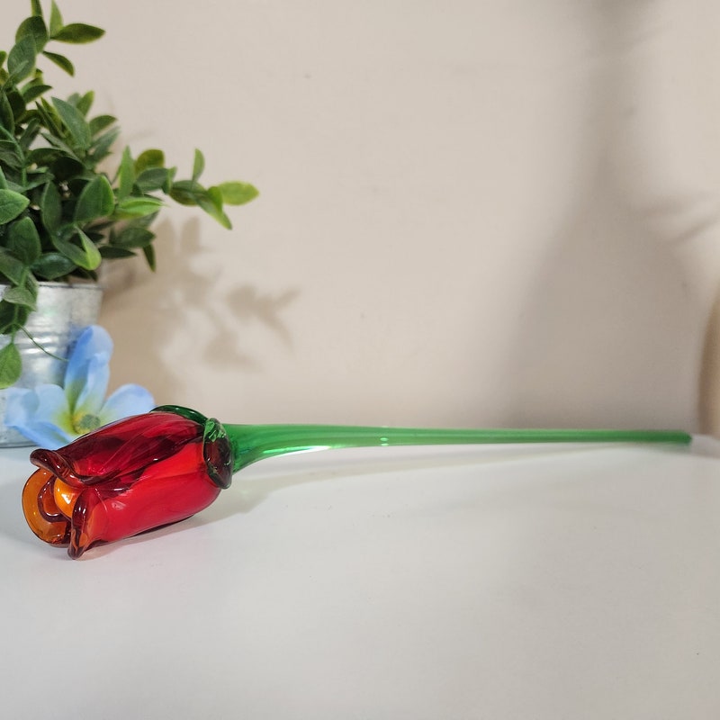 Glass Flowers Long Stem - Etsy