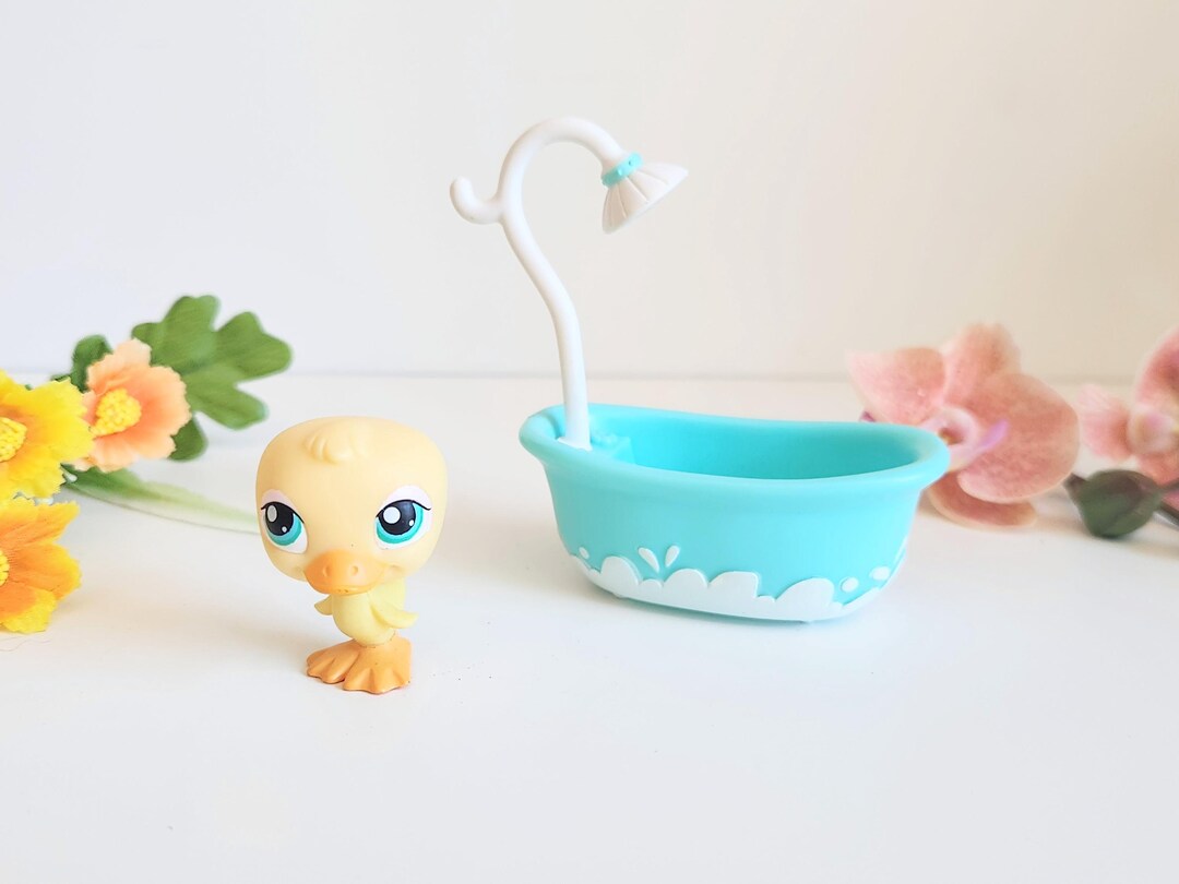 Littlest Pet Shop Duck #150 W Blue Bathtub Grooming Sink/bath Tub ...