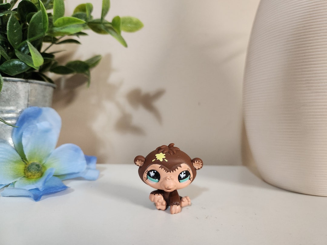 LPS Authentic Littlest Pet Shop #663 Brown Chimp Monkey Blue Eyes - Etsy