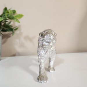 Vintage Silver Chrome Metal Tiger Statue 8.5" RARE Home Living Room ...