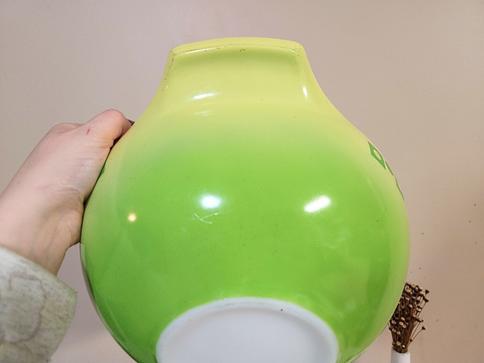 Vintage Pyrex Promotional Cinderella Green Dot & Square Large 4 Quart ...