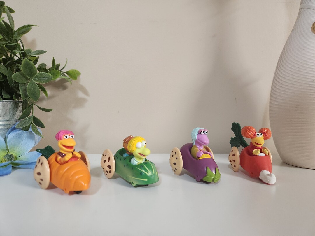 Vintage Fraggle Rock Muppet Toy Figures Vegetable Cars Set of 4 ...