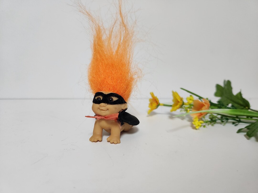 Vintage Russ Halloween Masked Troll Crawling Baby Doll Orange Hair Mini ...