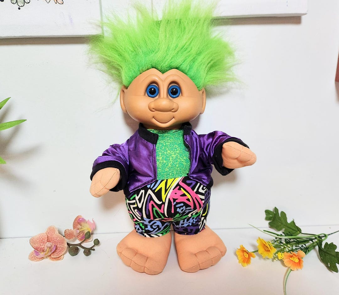 Vintage Ganz Troll Plush 80s Retro Outfit Shiny Purple Jacket ...