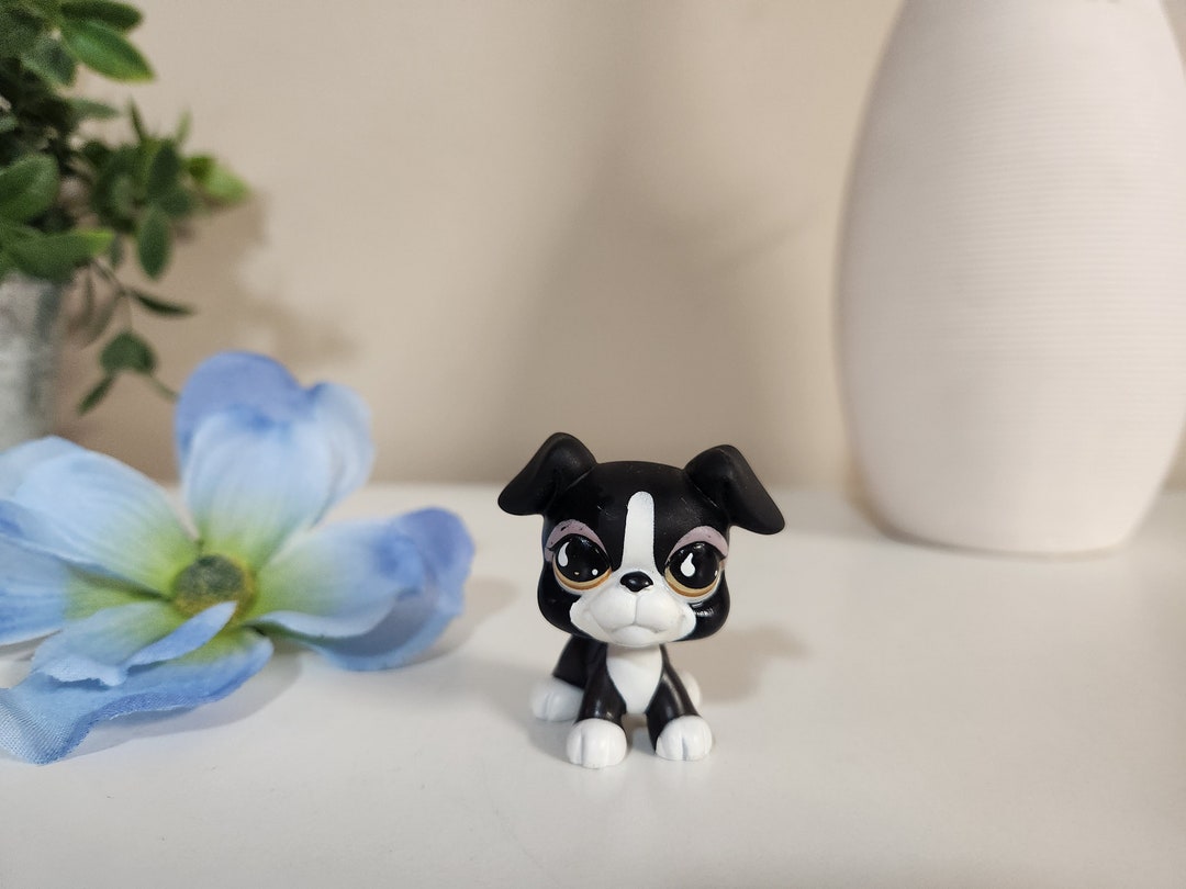 Littlest Pet Shop #826 Boxer Dog Black and White | Authentic LPS - Etsy