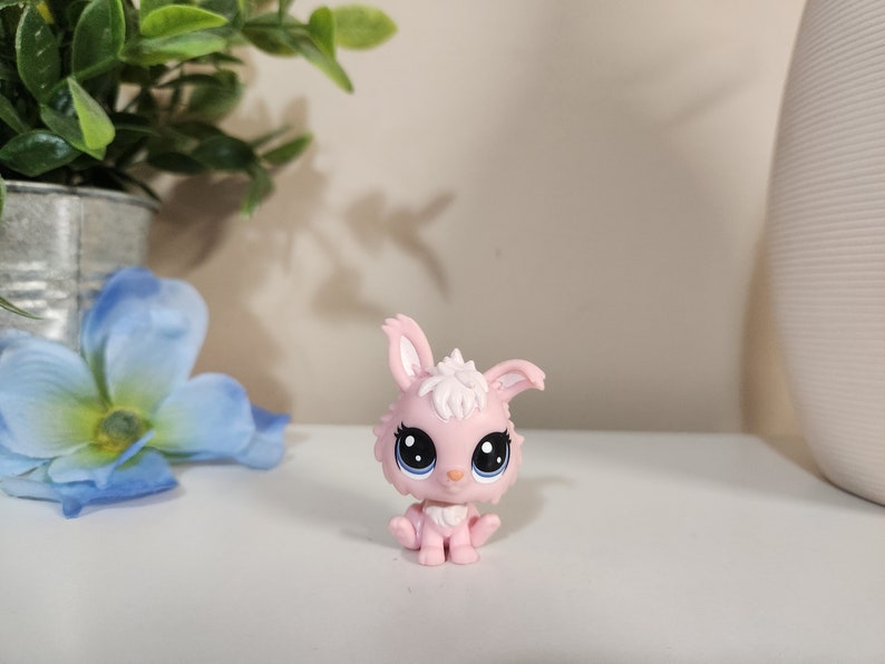 Littlest Pet Shop Angora Rabbit Pink Bunny White Hair Authentic LPS - Etsy