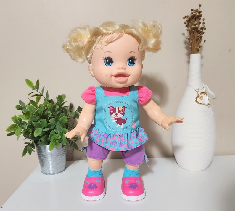 Baby Alive Baby Wanna Walk WALKING TALKING EUC Cute Outfit Puppy Dog ...