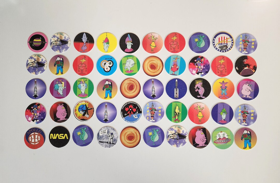 NASA Space Alien Astronaut Pogs Set of 50 Game Pieces Lot 2 - 1990s ...