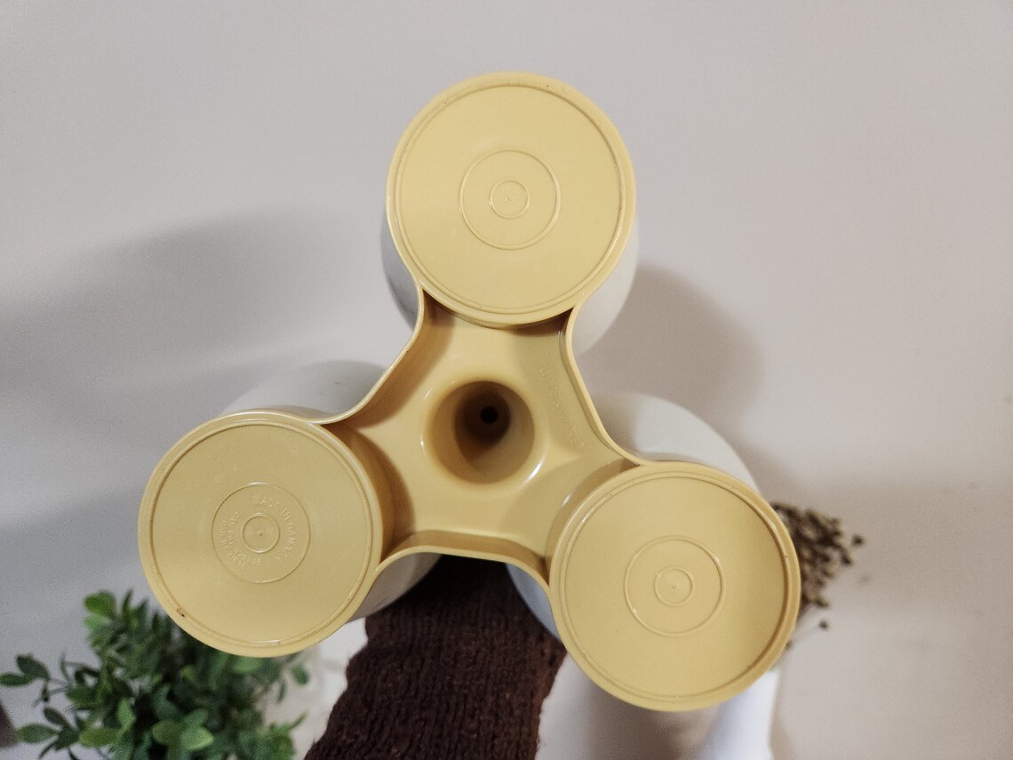 Vintage Tupperware Cruet Set of 3 Condiment Containers W/ Holder Fridge ...