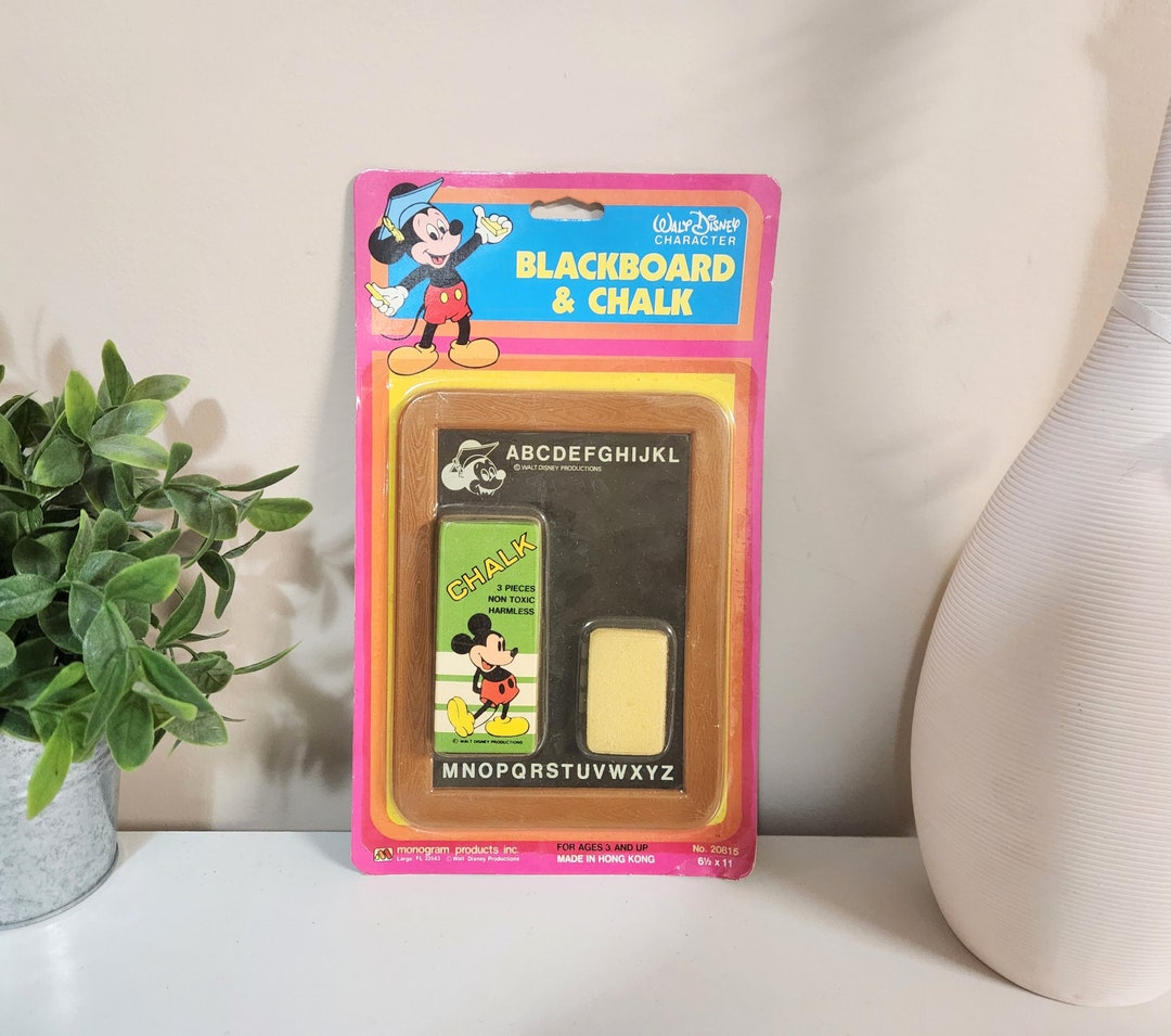 Vintage Mickey Mouse Blackboard and Chalk in Original Package - Etsy