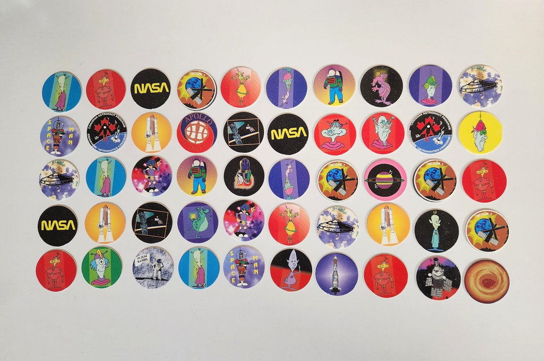 NASA Space Alien Astronaut Pogs Set of 50 Game Pieces Lot 4 - 1990s ...