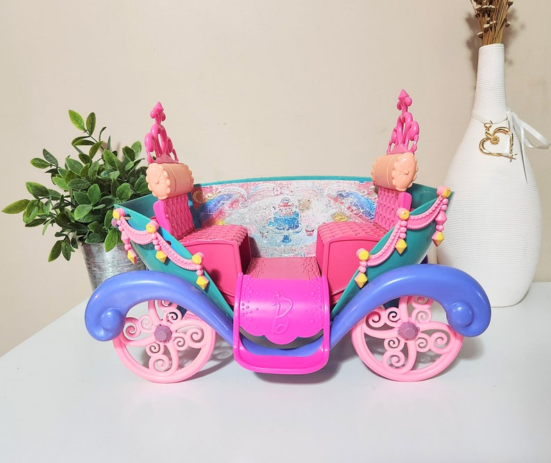 2009 Mattel Barbie Doll Carriage / Horse Drawn Princess Cart - Etsy