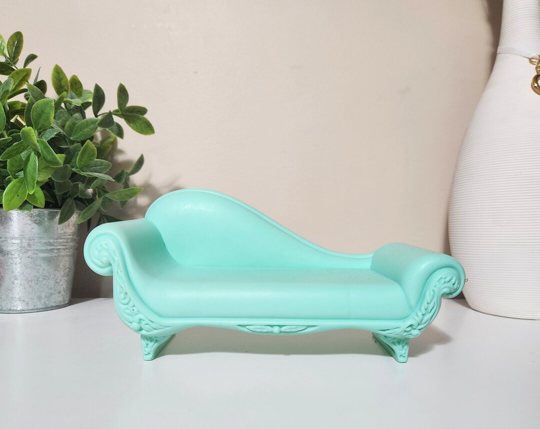 Barbie Dream Doll House Green Sofa Chaise Lounge Living / Bed Room 2013 ...