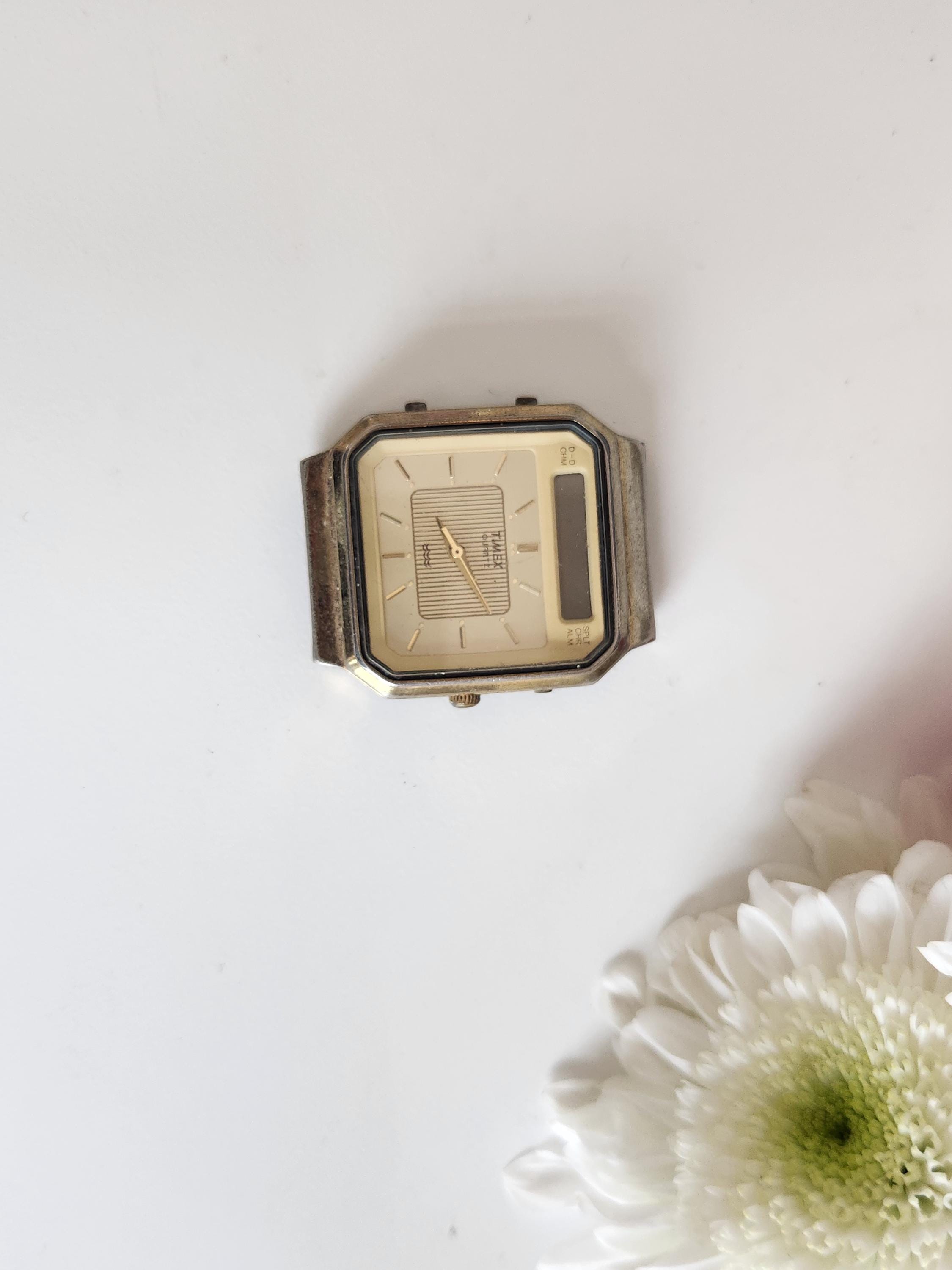 Vintage Timex K Cell Digital Analog Men's Gold-tone Quartz Watch Dual ...