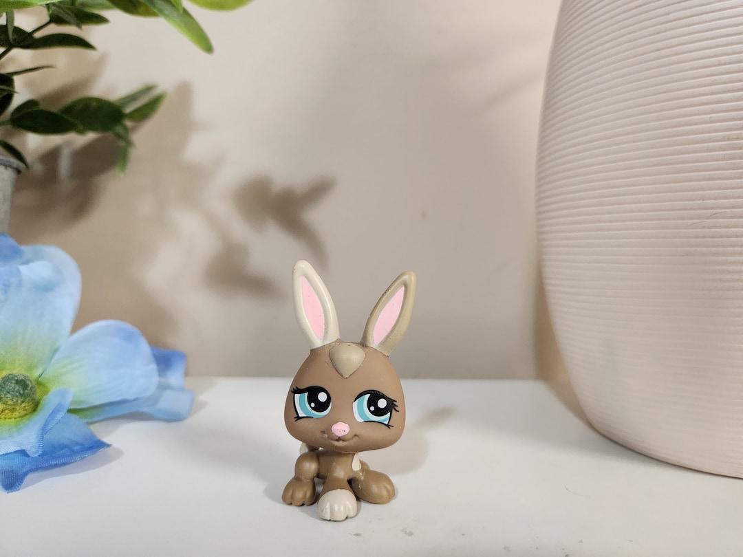 Littlest Pet Shop Brown and Grey Bunny Blue Eyes LPS - Etsy