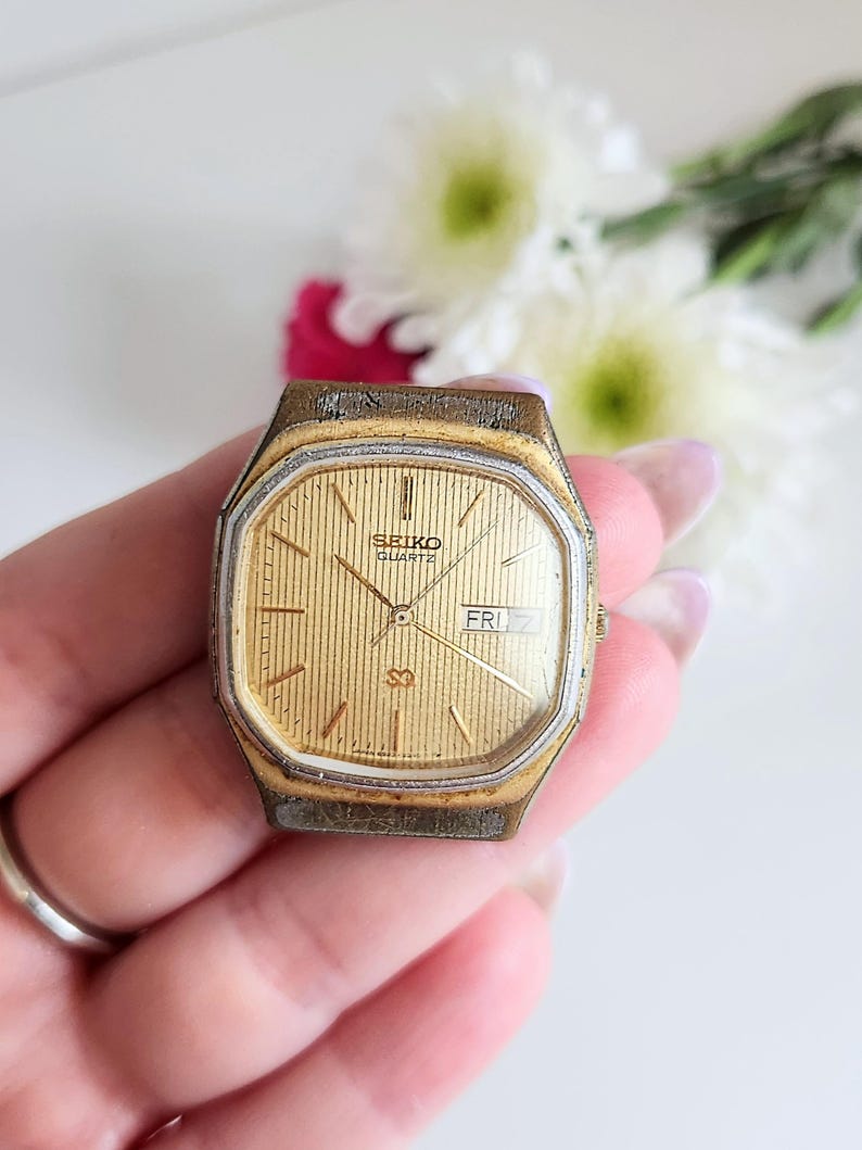 Vintage Seiko SQ Watch Gold Octagon Dial Mens Retro Antique Luxury ...