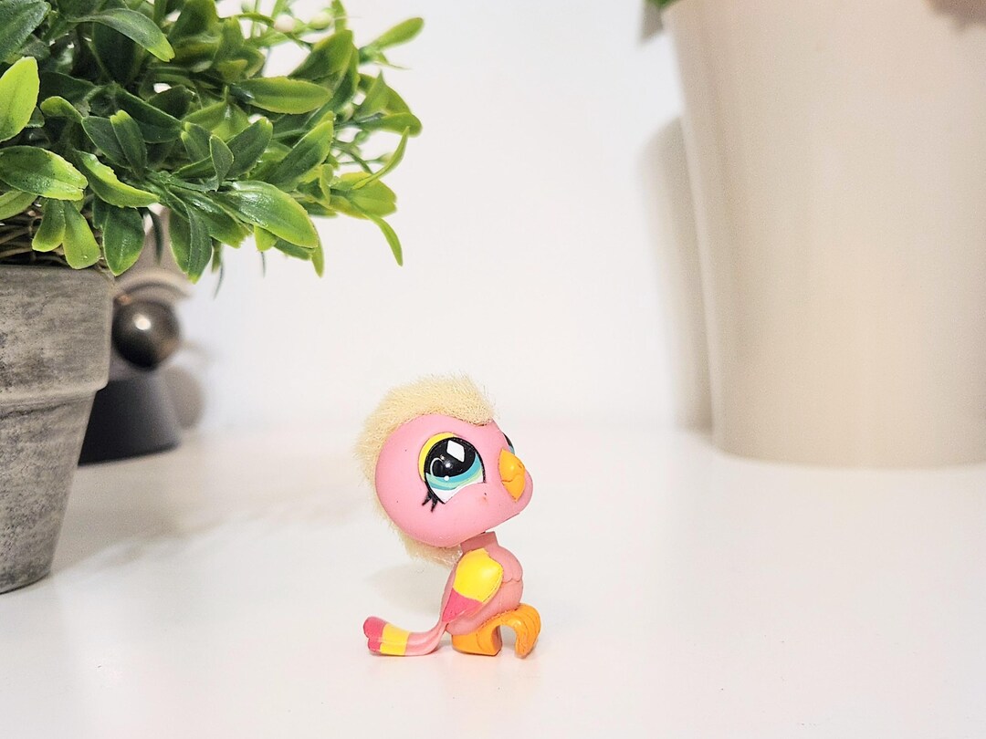 Littlest Pet Shop Pink Cockatoo #489/#619 Yellow Feathers - LPS Bird ...