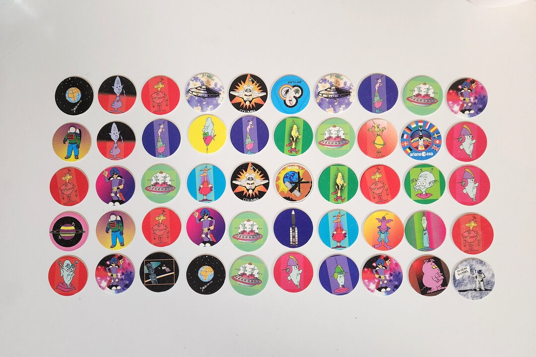 NASA Space Alien Astronaut Pogs Set of 50 Game Pieces Lot 3 - 1990s ...