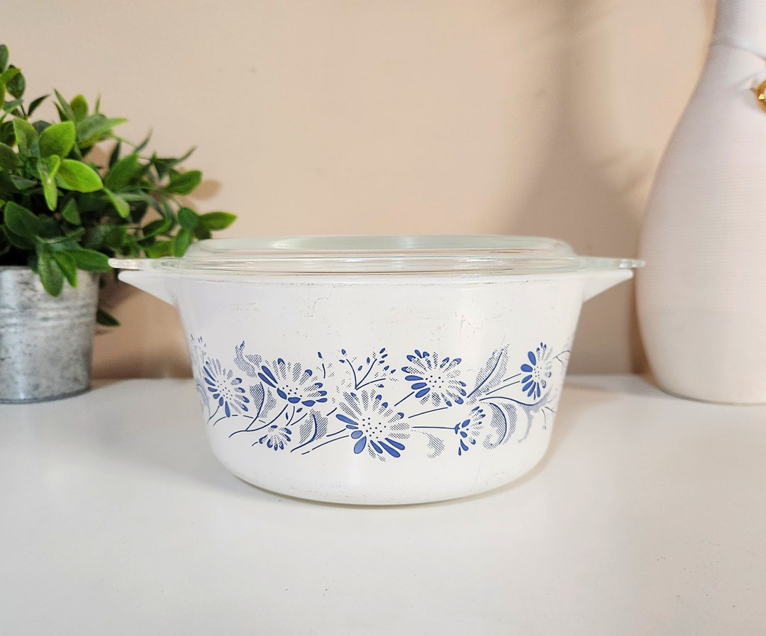 Vintage Pyrex Colonial Mist #474-B Round Casserole Dish W Glass Lid ...