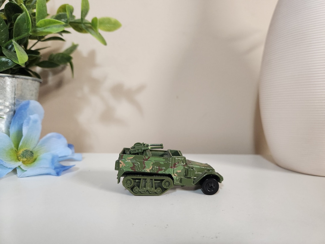 Hot Wheels Vintage 1974 US Army Camouflage Gun Bucket Half Track Tank ...