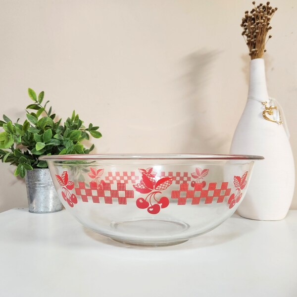 Large Red Pyrex Bowl - Etsy