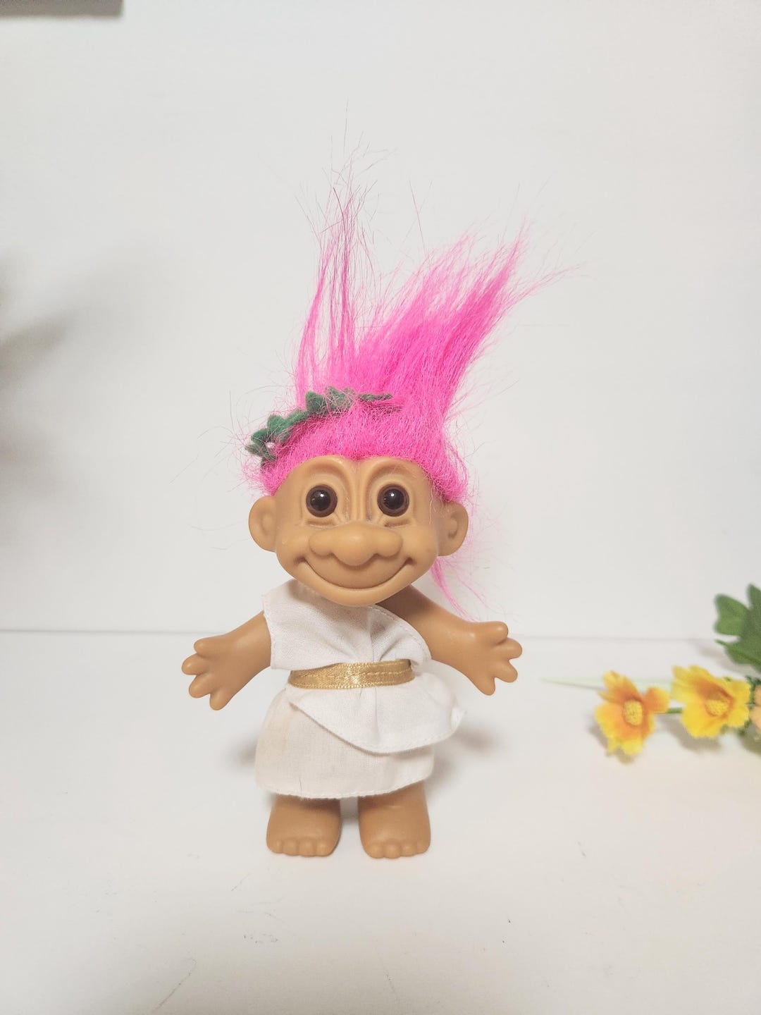 Roman Toga Russ Troll Doll Pink Hair 4" - Vintage 1980s Collectible ...