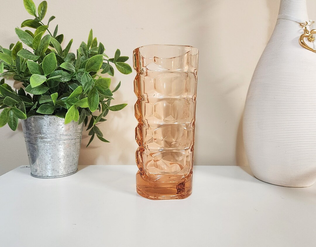 Pink Glass Flower Vase Arcoroc France - Etsy