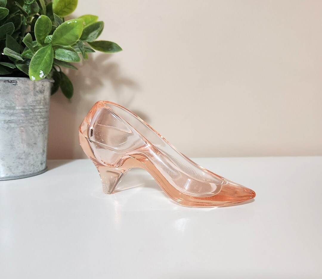 Cinderella Pink Glass Slipper, Crystal Glass Shoe - Etsy