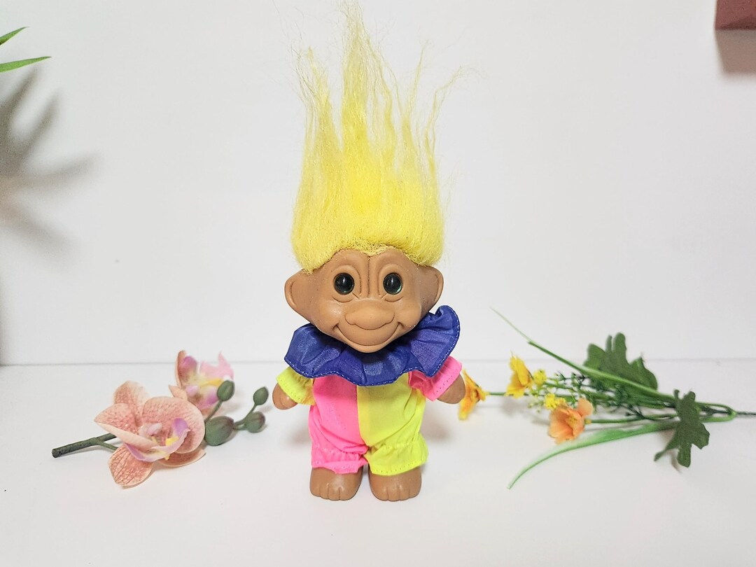 Vintage Clown Troll Yellow Hair-birthday Party Outfit-1990s Retro ...
