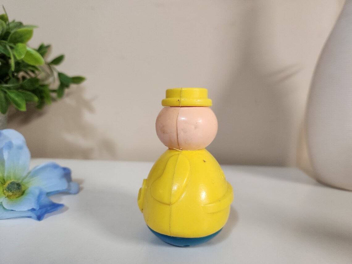 Vintage Fisher Price Yellow Wobble Man Toy Rub A Dub Men in Tub Little ...