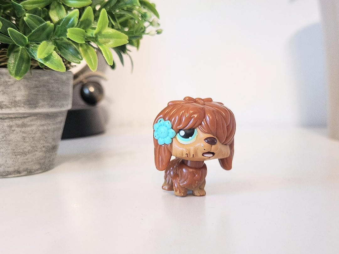 Littlest Pet Shop Magic Motion Sheepdog Dog Brown Head Back Stick Out ...