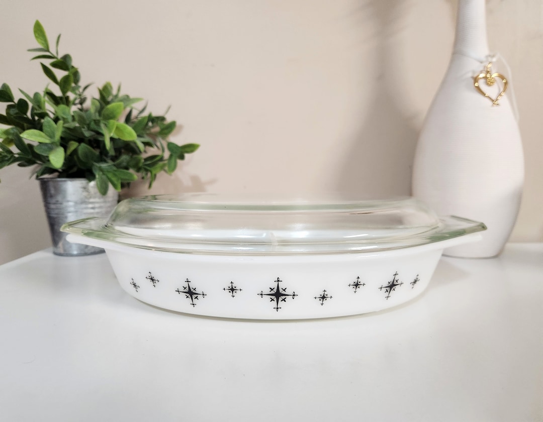 Vintage Pyrex Compass Divided Casserole Dish With Lid Cover Vintage ...