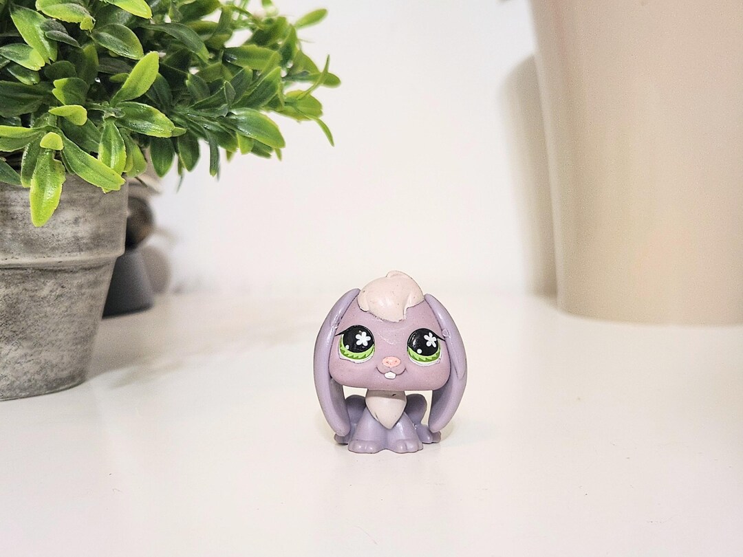 LPS #648 Purple Bunny Rabbit Green Flower Eyes - Authentic Hasbro ...