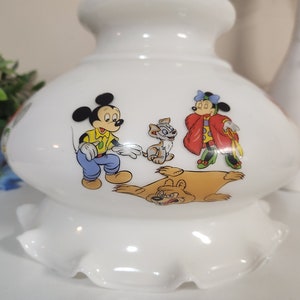 Vintage Walt Disney Ceiling Light Fixture Milk Glass Shade /globe ...
