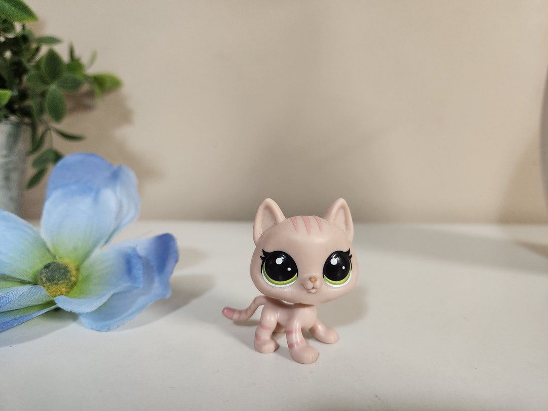 Littlest Pet Shop Pink Stripe Kitten #252 Hula Hibiscus | Green and ...